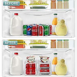 Sorbus Soda Can Organizer for Refrigerator Stackable Can Holder Dispenser with Lid for Fridge, Pantry, Freezer – Holds 12 Cans Each, BPA-Free, Clear Design,[Patent Pending] (2-Pack)