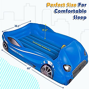 Jasonwell Inflatable Toddler Travel Bed - Portable Toddler Floor Bed for Kids Air Mattress with Sides Toddler Cot Sleeping Pad Camping Blow Up Mattress Baby Travel Crib Birthday Gifts for Boys Girls