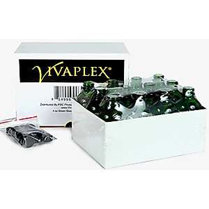 Vivaplex, 12, Green, 4 oz Glass Bottles, with Lids