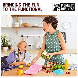 Monkey Business Kids Ice Packs For Lunch Box/Lunch Ice Packs Reusable/Slim Ice Packs Perfect For Your Kid's Lunch Box/Fun Freezer Packs Your Kids Will Love (Mom Pack of 4)