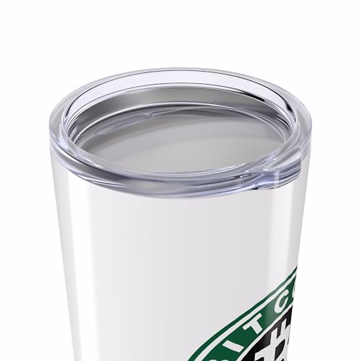 Crypto Coffee Tumbler | Bitcoin Brew Travel Mug | Stainless Steel | 20 oz | White