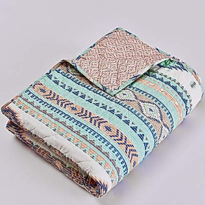 Barefoot Bungalow Phoenix Throw Blanket, 50 x 60-inch, Turquoise