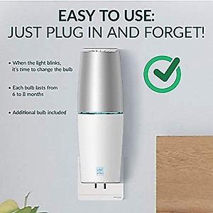 Air Purifier Wall Plug In with 2 UVC Bulbs - Portable Home Air Sanitizer with UV-C Light - Kitchen Purifier, Odor Reducer, and Neutralizer for Small Rooms & Office