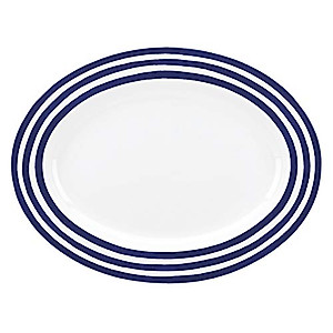 Kate Spade Charlotte Street 16" Oval Serving Platter, 3.5 LB, Blue