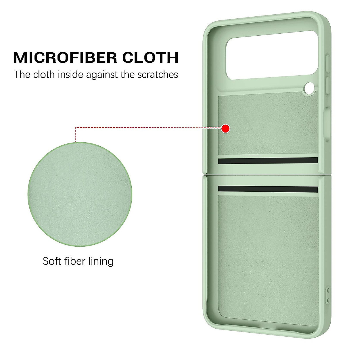 GaoBao for Samsung Galaxy Z Flip 3 5G Case, Galaxy Z Flip 3 5G Cover 6.7'', Silicone Soft Gel Rubber Bumper Shockproof Anti-Scratch Protective Case with Ring for Galaxy Z Flip3 5G 2021, Matcha Green.