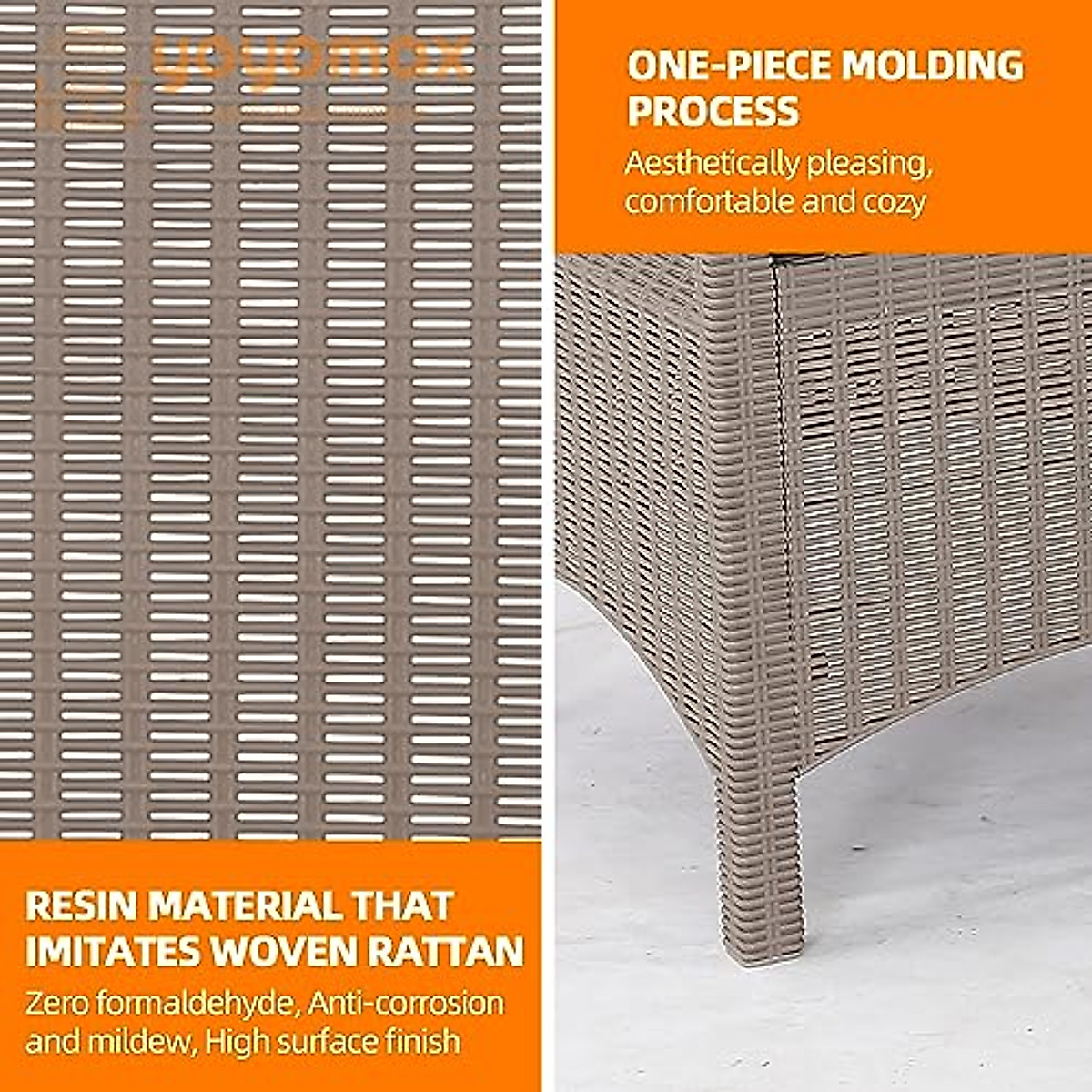 yoyomax 2 Pieces Outdoor Patio Furniture Set, Black