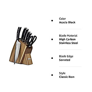 Wusthof Classic Ikon 7 Piece Slim Knife Set with Acacia Block
