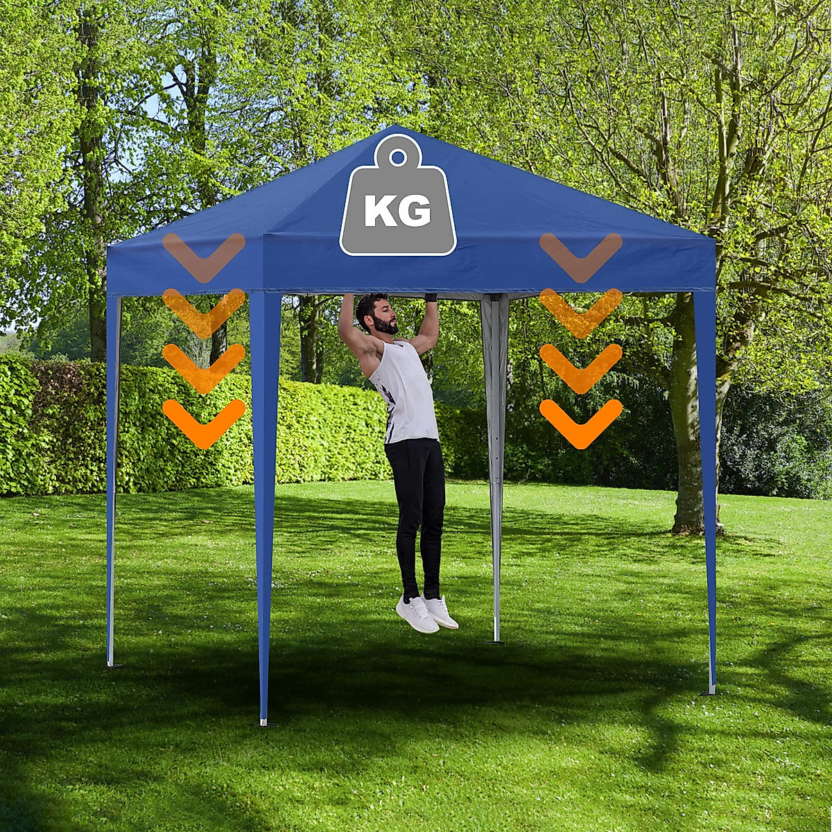 TUKAILAi Portable 10x10ft Pop Up Gazebo, Instant Canopy Water-resistant Anti-UV Shelter with 4 Side Panels & Carry Bag, Steel Frame Tent for Outdoor Camping Party Event Four Seasons (Blue)