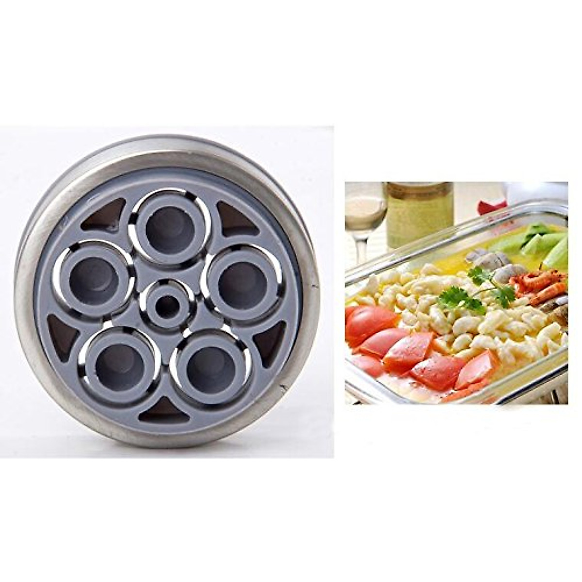 Newcreativetop Stainless Steel Manual Noodles Press Machine Pasta Maker with 5 Noodle Mould