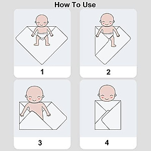 Exemaba Unisex Baby Swaddle Blanket with Hat Set Newborn Swaddle Receiving Blankets Sleep Sack for 0-3 Months Boys Girls(Black)