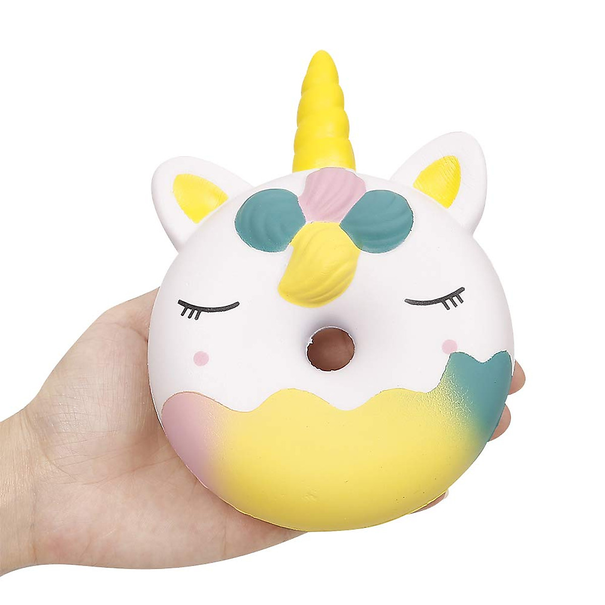 Anboor 4.5 Inches Squishies Unicorn Donut Kawaii Soft Slow Rising Scented Doughnut Squishies Stress Relief Kid Toys