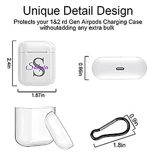 Custom Name AirPods Case for Apple AirPod 2 and 1 Personalized Soft TPU Airpods 2nd 1st Generation Case Cover with Keychain