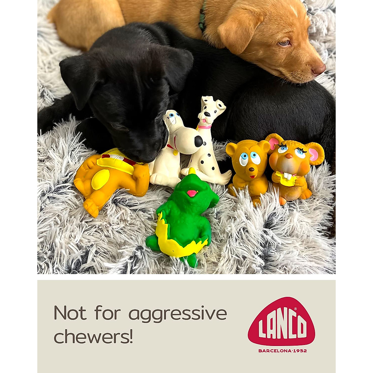 Set 5 Extra Small Squeaky Toys for Dogs Small Breeds Puppy Tiny Dogs Natural Rubber (Latex) Freem from Harmful Chemicals Hanpainted (Toys May Vary)