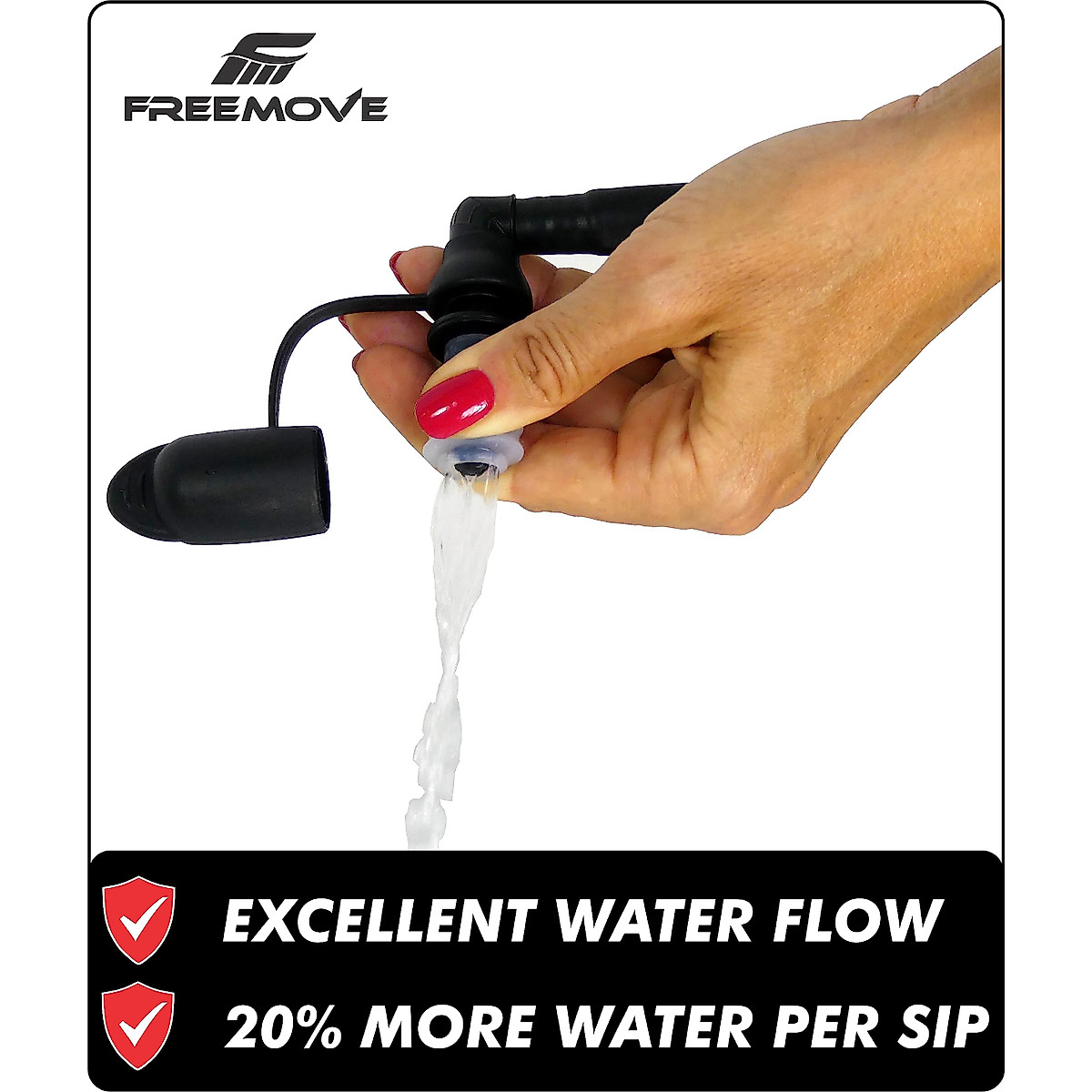 Hydration Water Bladder Bite Valve Mouthpiece Replacement - Leak-Proof, Easy-to-Use Pull/Push Shutoff Valve with Dust Cover - Compatible with Hiking Water Backpack with Bladder or Hydration Pack