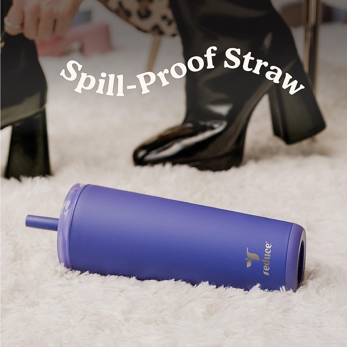 REDUCE Halo 24 oz Stainless Steel Vacuum Insulated Tumbler - Spill Proof Travel Mug with Flip Handle Lid - Keeps Drinks Cold for 32 Hrs - Dishwasher Safe - Cupholder Friendly - Dragonfruit