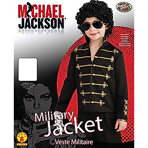 Rubies Michael Jackson Child's Value Military Jacket Costume Accessory, Large, Black
