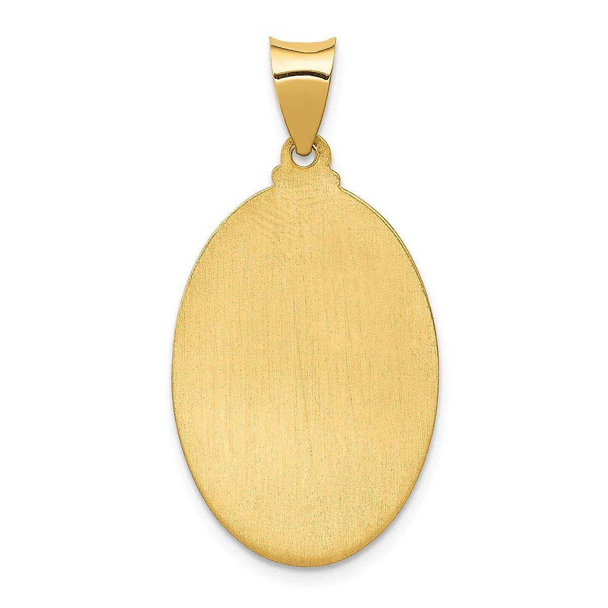 Sonia Jewels 14k Yellow Gold Catholic Patron Saint Anthony Medal Brushed Matte Finish Pendant Charm - 26mm x 15mm