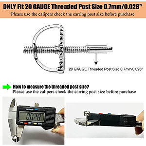 DELECOE 2 Pairs Gold Screw Earring Backs,14K Gold Plated Sterling Silver Screw on Earring Backs Replacements for Diamond Earring Studs, Hypoallergenic Secure ScrewBacks for Threaded Post .032"