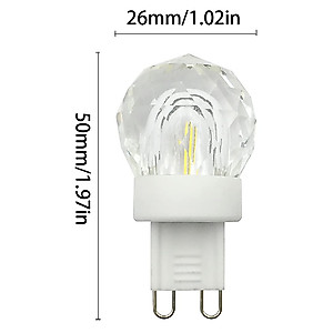 G9 2W LED Bulb Mini Globe Crystal Light (20W Equivalent) Glass Cob Decorative Light Bulb G9 Bi Pin Ceramics Base for Home Lighting Ceiling Light Dimmable 360 Angle Beam Cool White AC110V 6 Pack