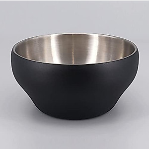 Stainless Steel Double-wall Vacuum Insulated Bowl, 24 oz, Perfect bowls for serving ice cream, hot soup, or queso (1 Pack, Black)