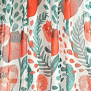 Lush Decor Pair Poppy Garden Sheer Window Curtain Panels Multi 52X84 Set, 84" Long x 52" Wide