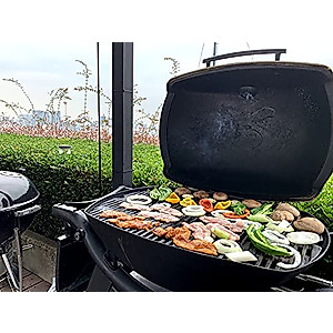 SafBbcue 7644/7582 Cast Iron Grate and 60040 Grill Burner Compatible Weber Q100, Q120, Q1000, Q1200, Baby Q, 386001, 386002, 516002, 516001, 50060001, 5106000 Grills