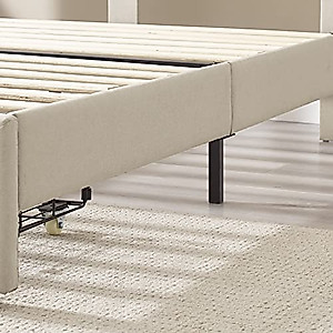 GOOD & GRACIOUS Beige Full Size Bed Frame, Platform Bed with Upholstered & Tufted Headboard and Frame with Storage Drawers