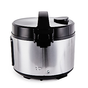 Yum Asia Kumo YumCarb Rice Cooker with Ceramic Bowl and Advanced Fuzzy Logic, (5.5 Cups, 1 Litre), 5 Rice Cooking Functions, 3 Multicooker Functions, 110V US Power (Light Stainless Steel)