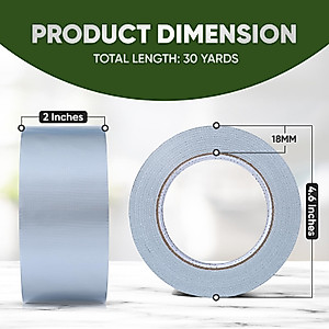 Holifeos Duct Tape 6 Rolls, Duct Tape Heavy Duty 2 Inches X 30 Yards, Waterproof Tape for Outdoor and Indoor Use, Silver Duct Tape Bulk Tear by Hand, Strong Adhesive Tape with No Residue