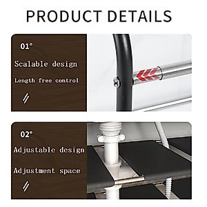 Kitchen Sink Shelf，Height and width Adjustable，Retractable Cabinets Single-layer Spice Rack，Depth 35cm，Width >86cm，5 Pcs Boards，Pot Storage Rack，Cabinet、Kitchen Storage Rack (White)