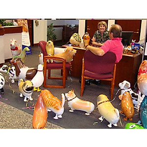 GUGELIVES Walking Animal Balloons Foil Farm Animals Balloon Airwalker Set For Birthday Party BBQ Parties Décor Decoration (Pony,Duck,Rooster,Cow,Pig,Sheep) (6 Pack)