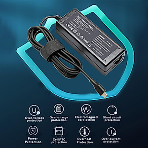 65W Laptop Charger USB C for Lenovo/Dell/HP/Samsung/Acer/ASUS/Google Chromebook Razer Blade Stealth ADLX65YDC2A LA65NM190 Elite x2 Type C Charger