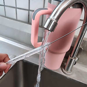 Straw Cleaner Brush for Stanley, 6Pcs Reusable Extra Long Straw Cleaner for 40/30/20 oz Stanley Mug, 10mm Wide Drinking Straw Cleaning Brush for Sippy Cup, Water Bottle and Tubes