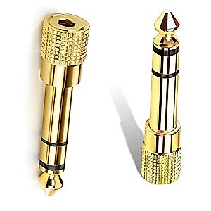 Headphone Jack Adapter 6.35mm 1/4Inch Male to 3.5mm 1/8 Inch Female Jack Headphone Audio Stereo Jack Plug Adaptor Converter (6.35mm (1/4 inch) Male to 3.5mm (1/8 inch) Female)