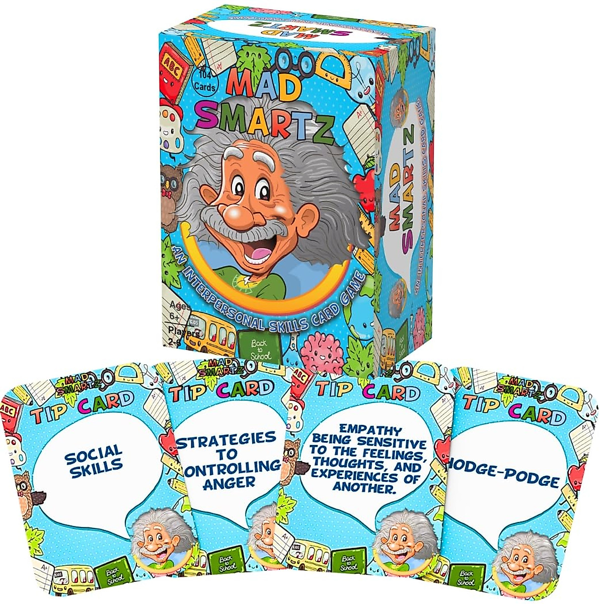 MAD SMARTZ: Social Skills & Anger Management Card Game – Teaches Interpersonal Skills & Emotional Regulation. Autism & ADHD Learning Tool; Educational Therapy Game for Counseling Kids/Teens; CBT Tool