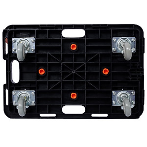 2 Pack Hand Truck, Heavy Duty Luggage Cart with 4 Wheels, Secure Interlocking System, Handle, Up to 330 Lbs Capacity Dolly Platform Cart for Travel Luggage