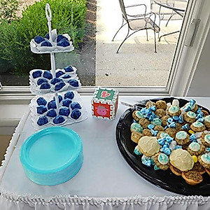 2pcs 3 Tier Dessert Stands Fruit Plates for Wedding Baby Shower Birthday/Tea Party (2pcs Square)