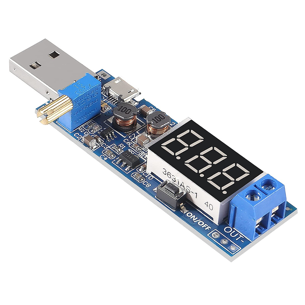 2PCS USB Step UP/Down Power Supply Module, Adjustable DC-DC 5V to 3.5V / 12V Boost Buck Converter Out DC 1.2V-24V