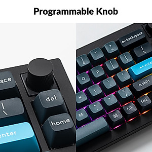 Keychron Q2 Pro Full Metal RGB QMK/VIA Wireless Bluetooth Custom Mechanical Keyboard, Programmable Knob KSA Double-Shot PBT Keycaps, Hot-Swappable K Pro Banana Switches for Mac Windows Linux - Black