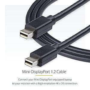 StarTech.com 3ft (91cm) Mini DisplayPort Cable, 4K UHD Video, mDP 1.2 Cable, M/M mDP Cord, Mini DisplayPort (Not Thunderbolt)