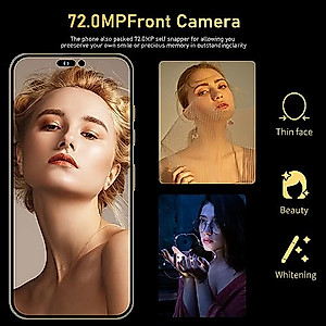 i15Ultra Cheap Unlocked Smartphone, 7.3Inch Original Incell HD Capsule Screen, 16GB RAM 1TB ROM, 5G Global Version Mobile Phones for Outdoor Adventure,Gold-1TB