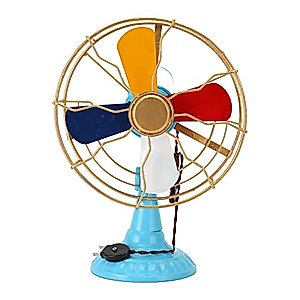 Pssopp Decorative Desk Vintage Fan, Retro Style Durable Antique Desk Fan Decor for Showcase Hallway Decoration