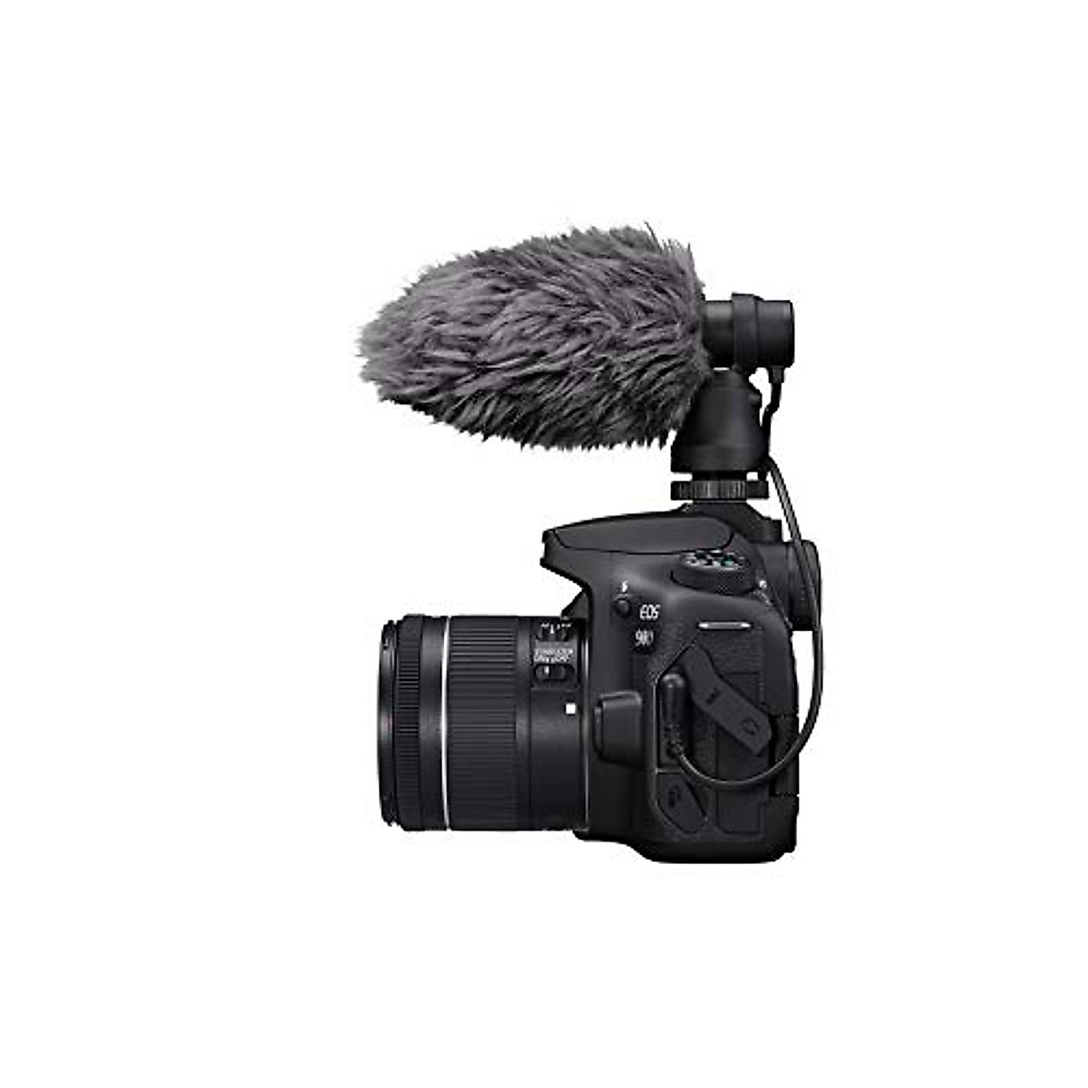 Canon DSLR Camera [EOS 90D] | Vlogging Video Creator Kit with Stereo Microphone DM-E100, 32GB SDHC Memory Card and Windscreen Accessory for Outdoor Recording