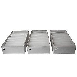 The Edit Living Drawer Organizer - Multipurpose Storage Drawer Organizers - Clothes Organizer for T-shirts, Tank Tops, Activewear - 10 Cells Storage Organizer - White - Set of 3