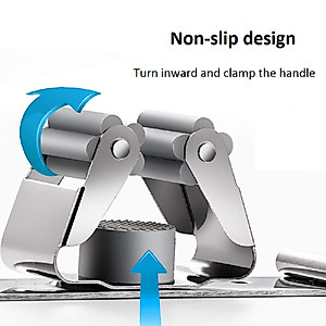 Mop Holder, Broom Holder Wall Mount-2 pack,304 Stainless Steel Self-adhesive Hanger Tool Manager Wall Storage Mounted in Garage,Kitchen,Tool room and Bathroom