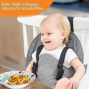 Portable Safety Seat Harness for Baby High Chair, Foldable Washable Cloth Harness Chair Ajustable Straps for Infant Feeding, Universal Baby Dining Desk Safety Harness for Travel, Home, Restaurant