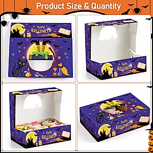 Pasimy 36 Pcs Halloween Cookie Boxes with Window 8.7 x 5.5 x 2.8 Inch Halloween Treat Boxes Bulk Trick or Treat Cupcake Candy Dessert Containers for Halloween Bakery Pastry Packaging Supplies
