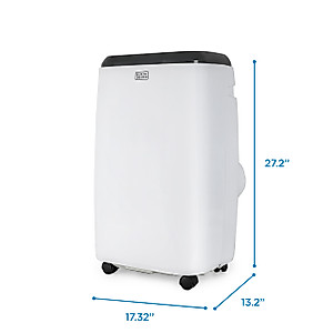 BLACK+DECKER Portable Air Conditioner, 5,000 BTU SACC/CEC (8,000 BTU ASHRAE 128) for Rooms Up To 350 Sq. Ft., Portable AC with Full Function Remote Control & Window Kit, BPT05WTBA, White