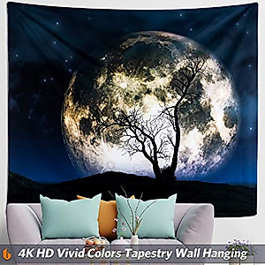 Urbanstrive Not Fade Moon Tapestry, Wall Tapestry for bedroom Aesthetic Hippy Tapestries for Bedroom Beach Blanket Home Decor, Machine Washable (51.2x59.1 Inches)(130x150 cm)