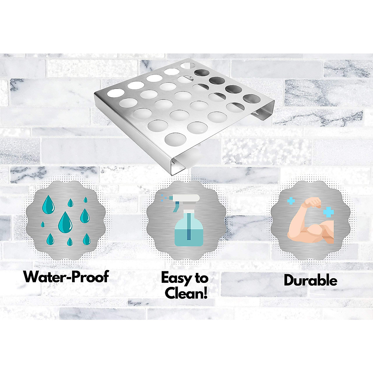 Polar Whale 2 Brushed Stainless Steel Coffee Pod Organizer Storage Tray Counter Stand or Wall Mount Compatible with Keurig K-Cup KCup for Kitchen Home Office Waterproof 12 x 12 Inches Each Holds 25